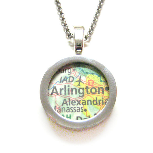 Kiola Designs | Jewelry | Arlington Virginia Map Pendant Unisex Necklace | Poshmark